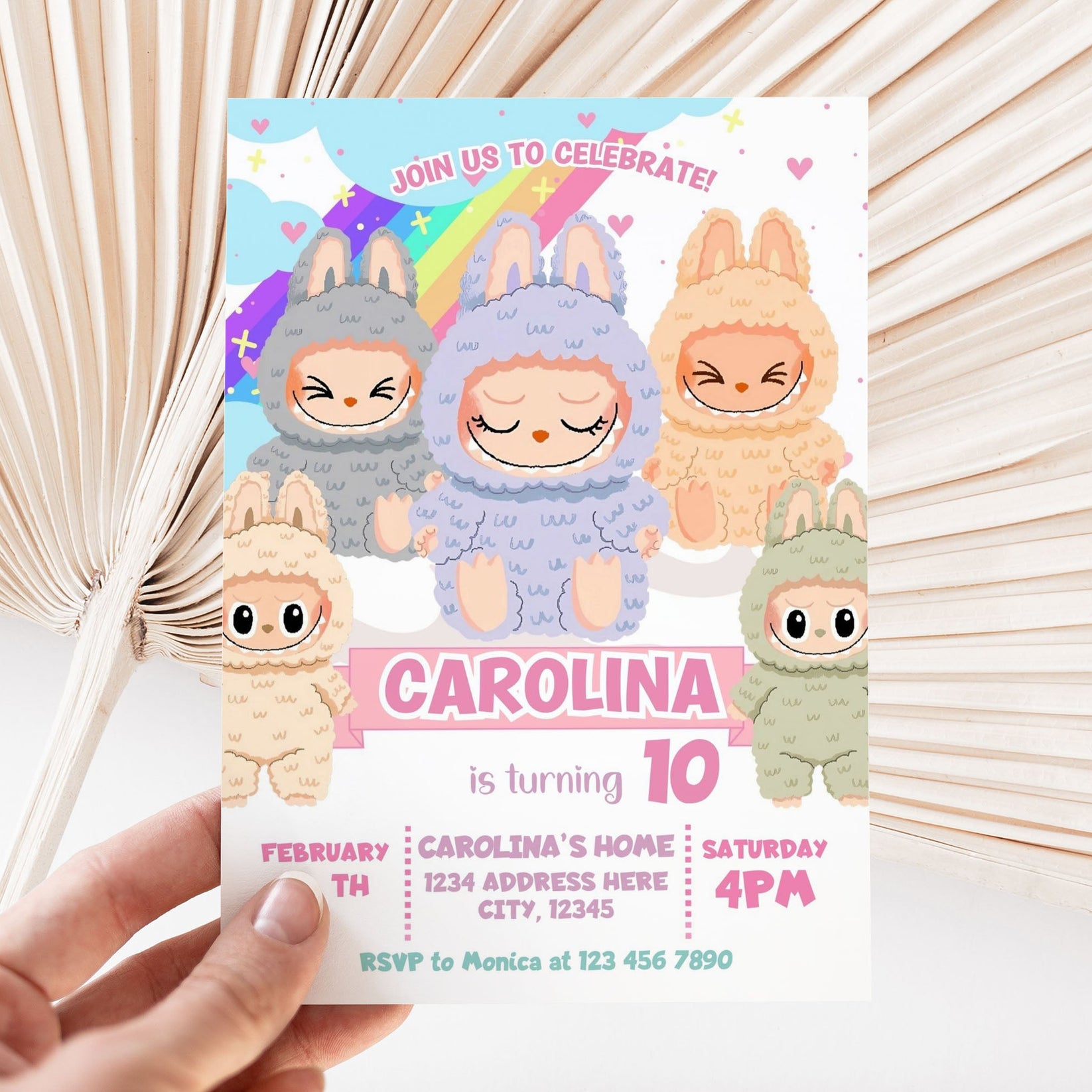 Labubu Birthday Invitation Template | Instant Download – Mama Life ...