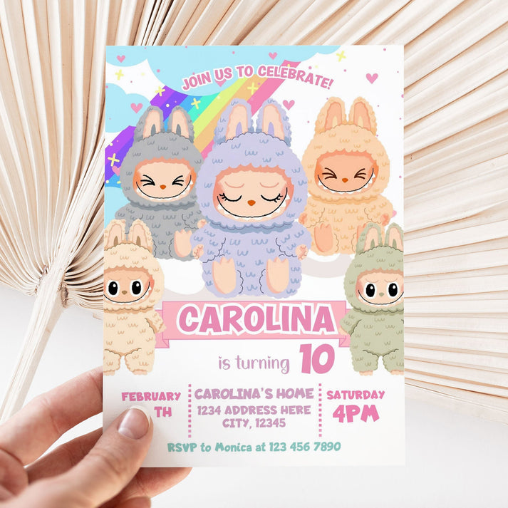 Labubu Birthday Invitation Template | Instant Download – Mama Life ...
