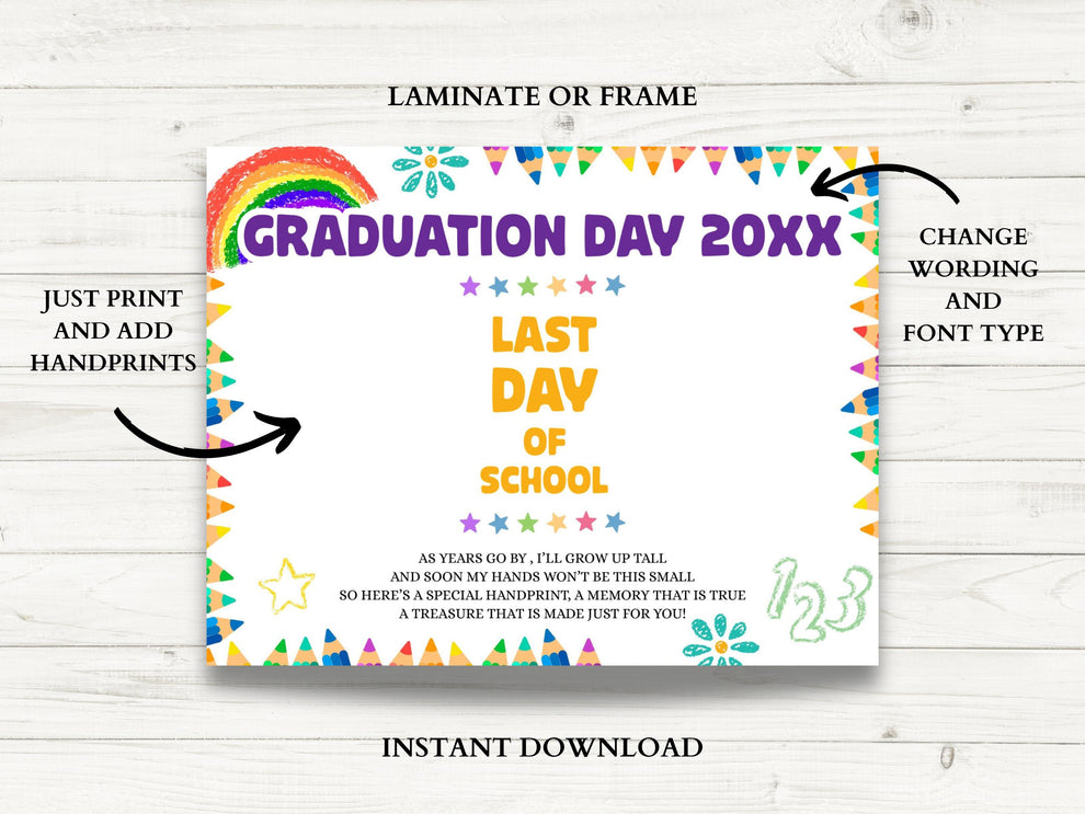 Printable Graduation Day Handprint Art | DIY Kid Keepsake – Mama Life ...