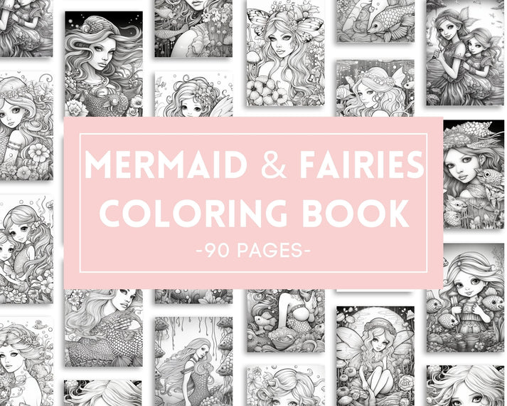 Mermaid and Fairies Coloring Pages – Mama Life Printables