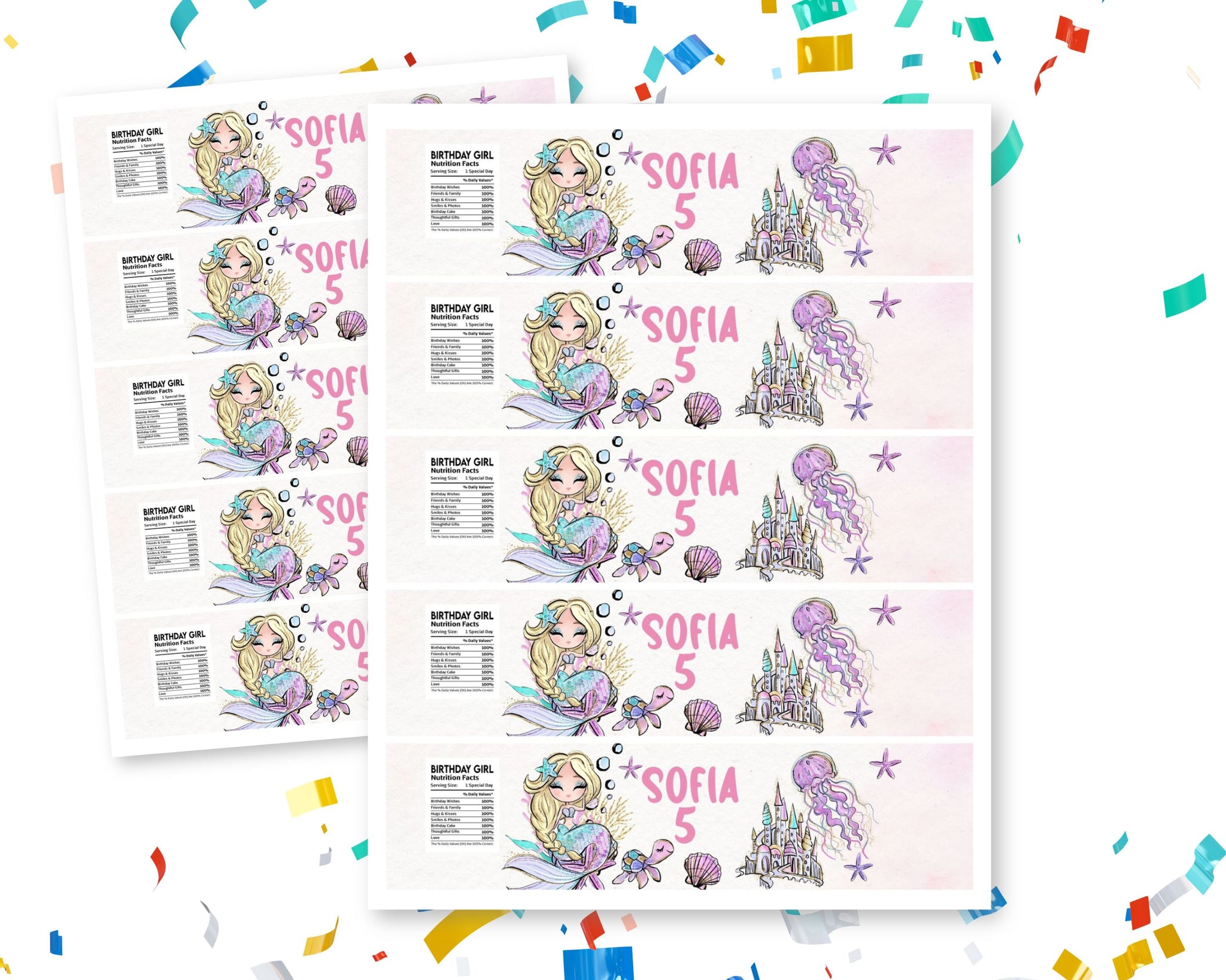 Editable Mermaid Water Bottle Labels – Mama Life Printables