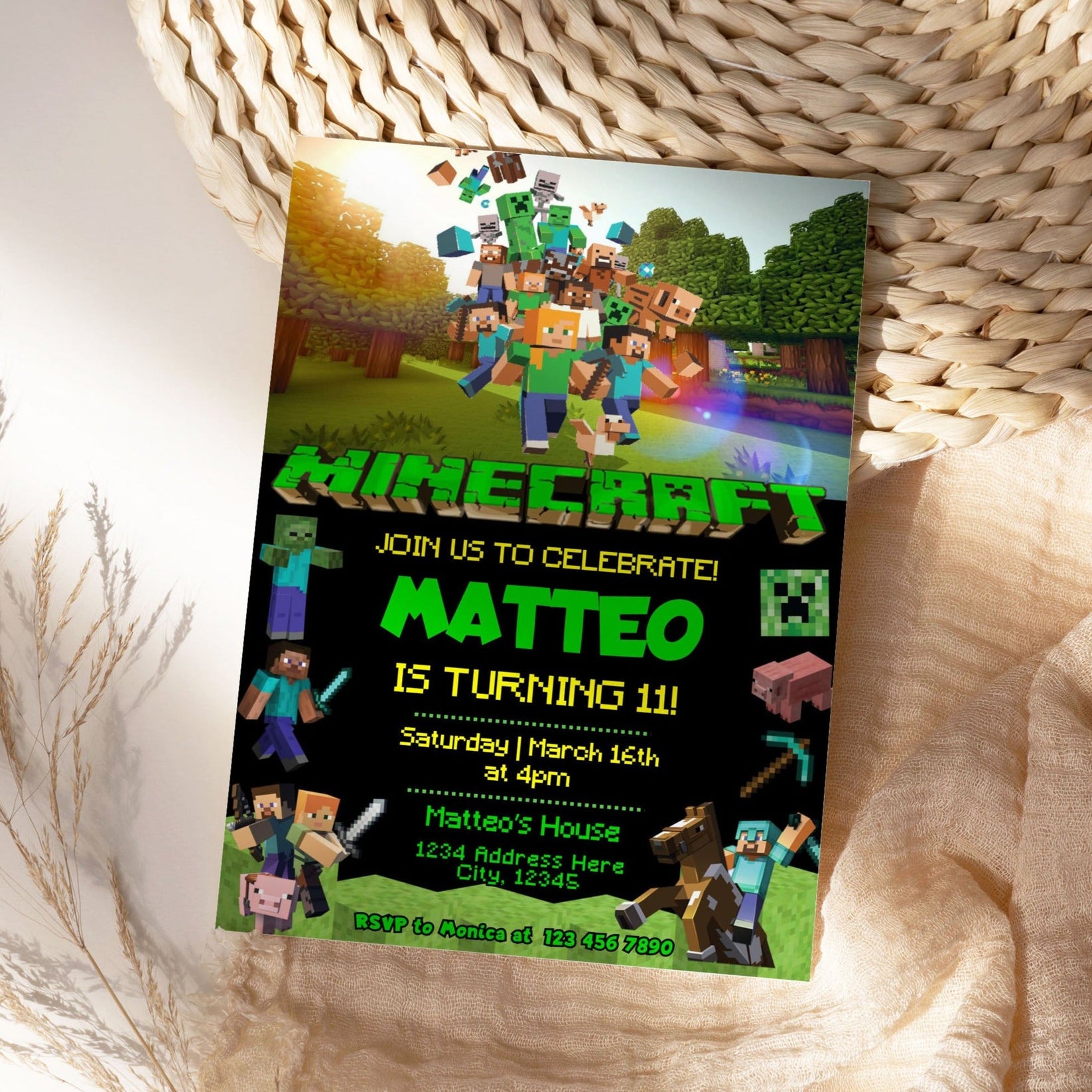 Minecraft Birthday Invite for Boys – Mama Life Printables