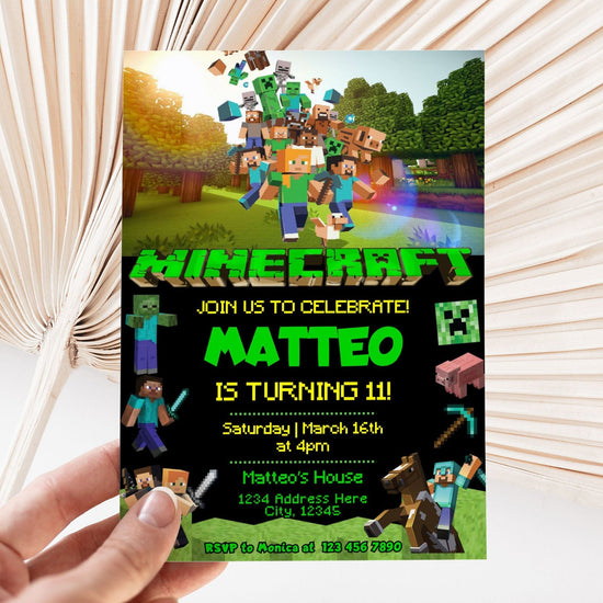 Minecraft Birthday Invite for Boys – Mama Life Printables