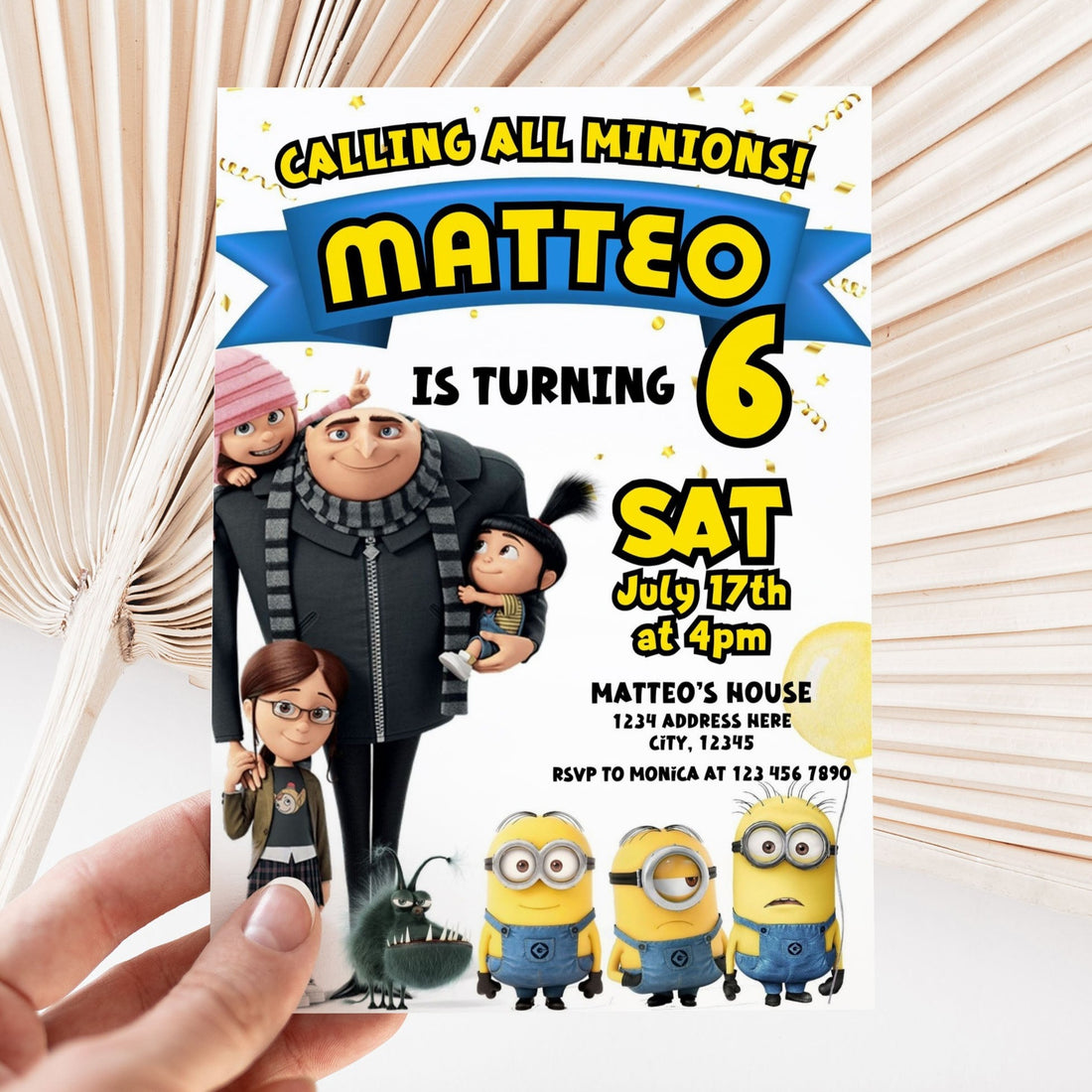 Despicable Me Birthday Invitation – Mama Life Printables