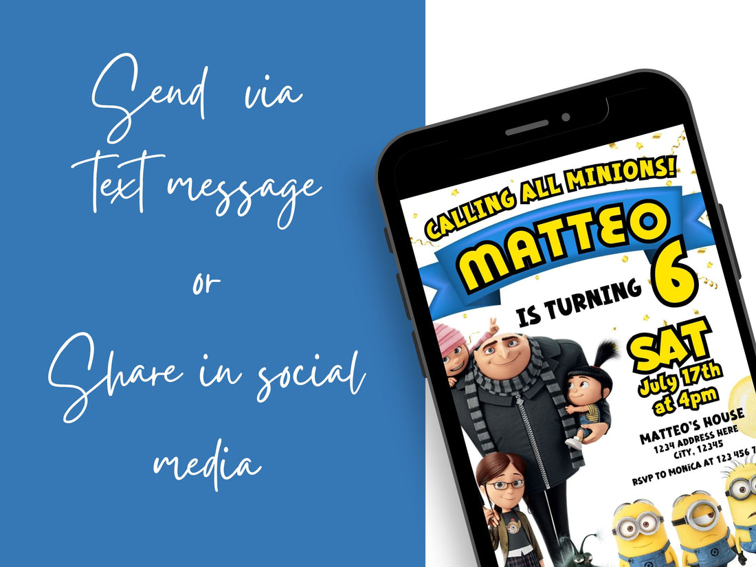 Despicable Me Birthday Invitation – Mama Life Printables