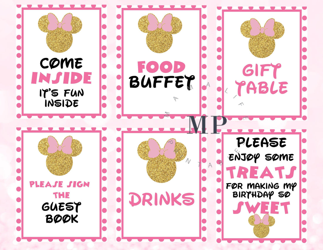 Minnie Mouse Party Signs – Mama Life Printables