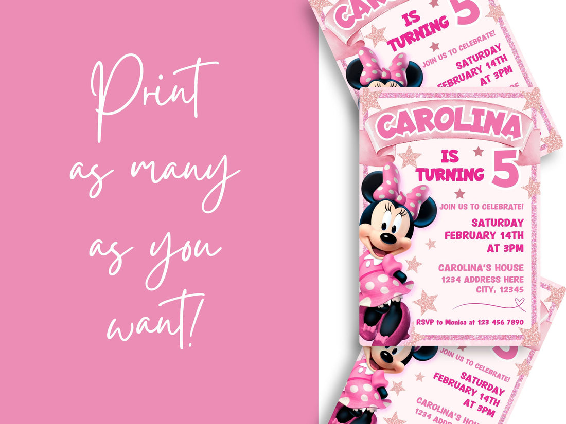 Minnie Mouse Party Invitation – Mama Life Printables
