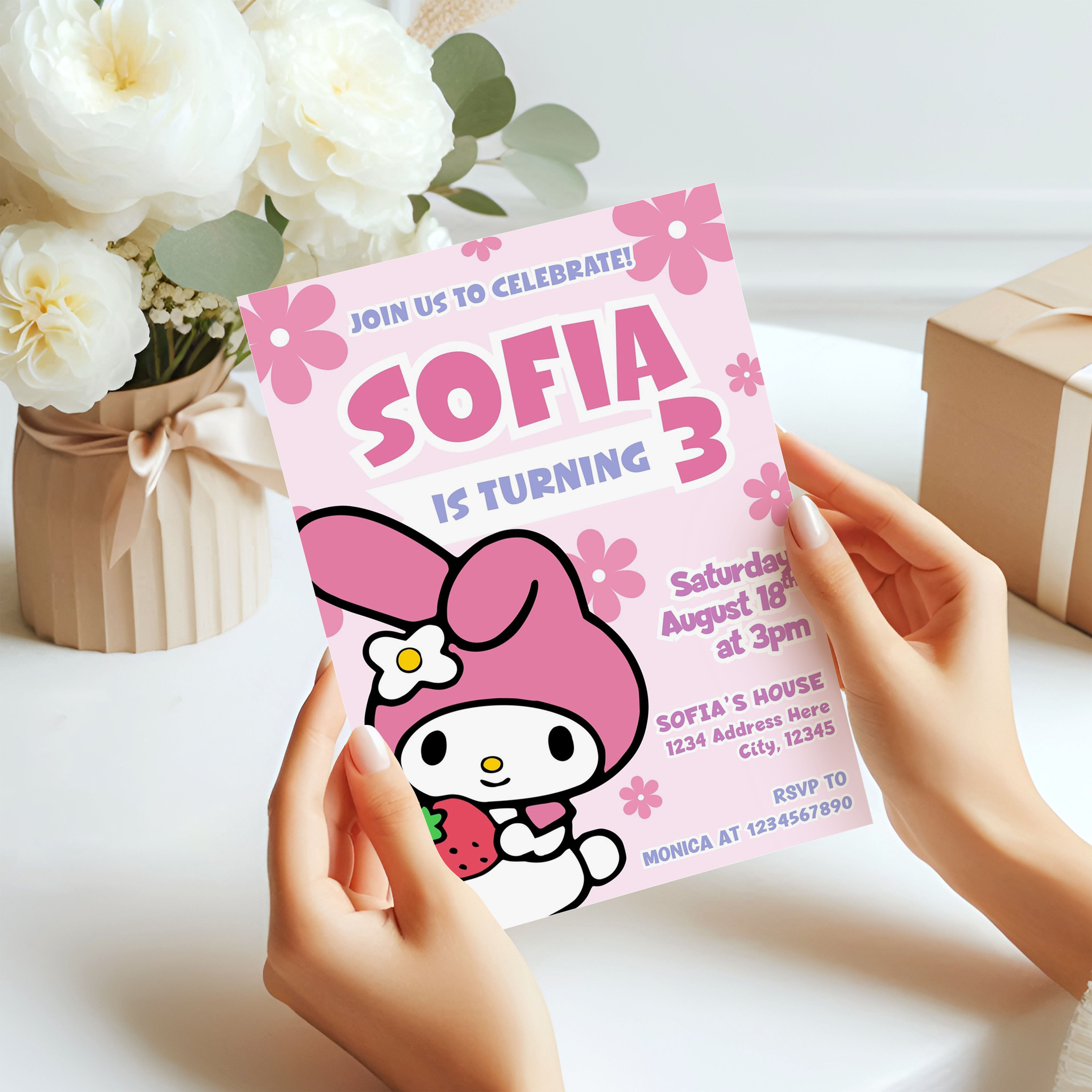 My Melody Digital Invitation | Editable Birthday Party Template – Mama ...