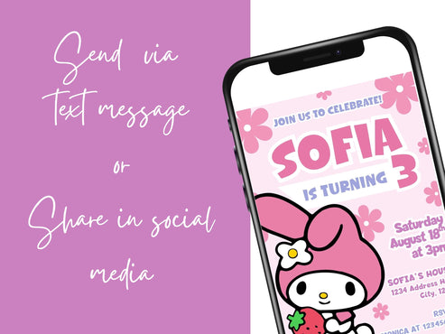 My Melody Digital Invitation | Editable Birthday Party Template – Mama ...