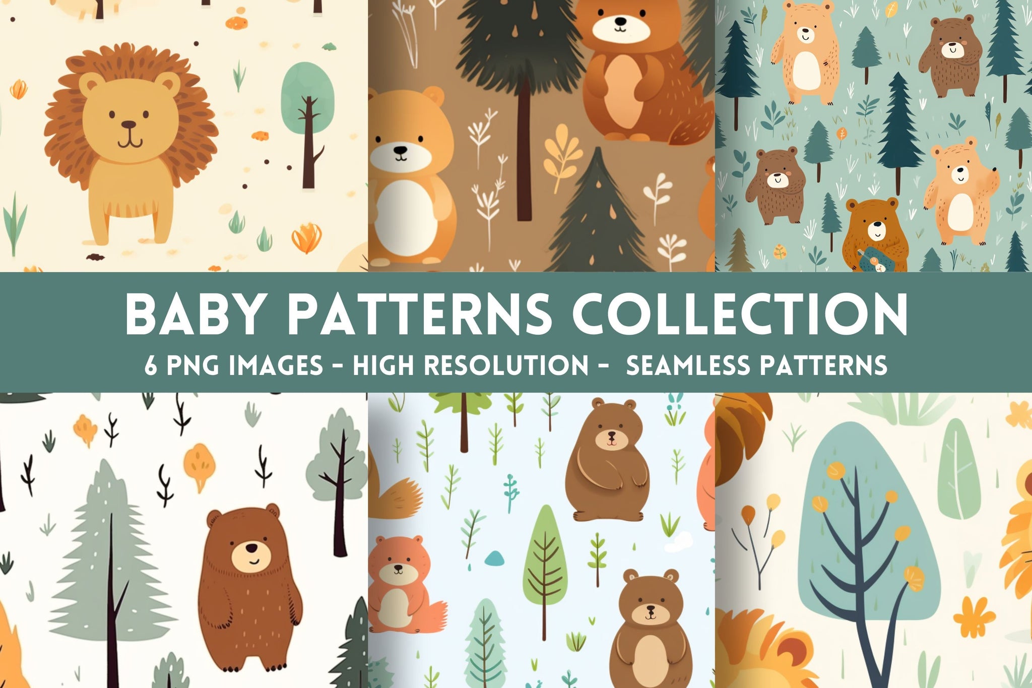 Cute Animals Seamless Patterns – Mama Life Printables