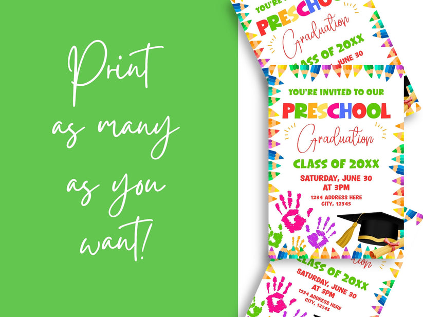 Preschool Graduation Party Invitation | Instant Download – Mama Life ...