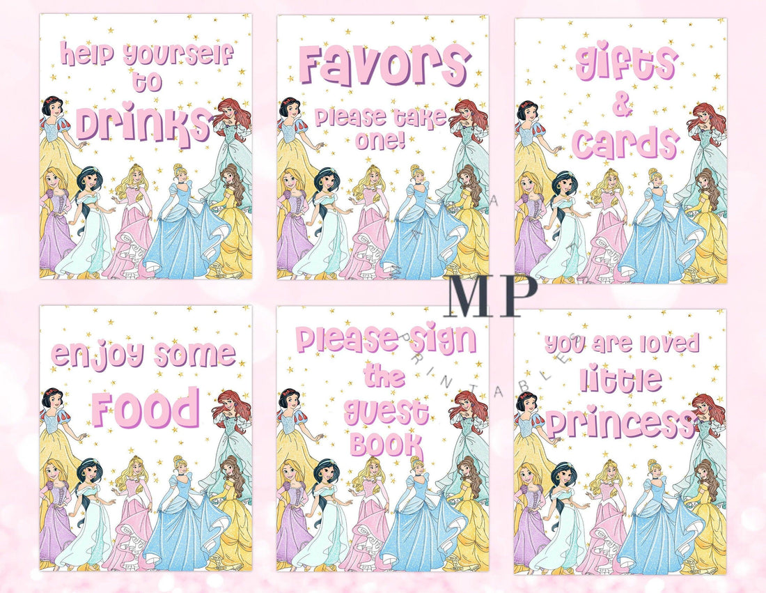 Print-at-Home Princess Party Signs – Mama Life Printables