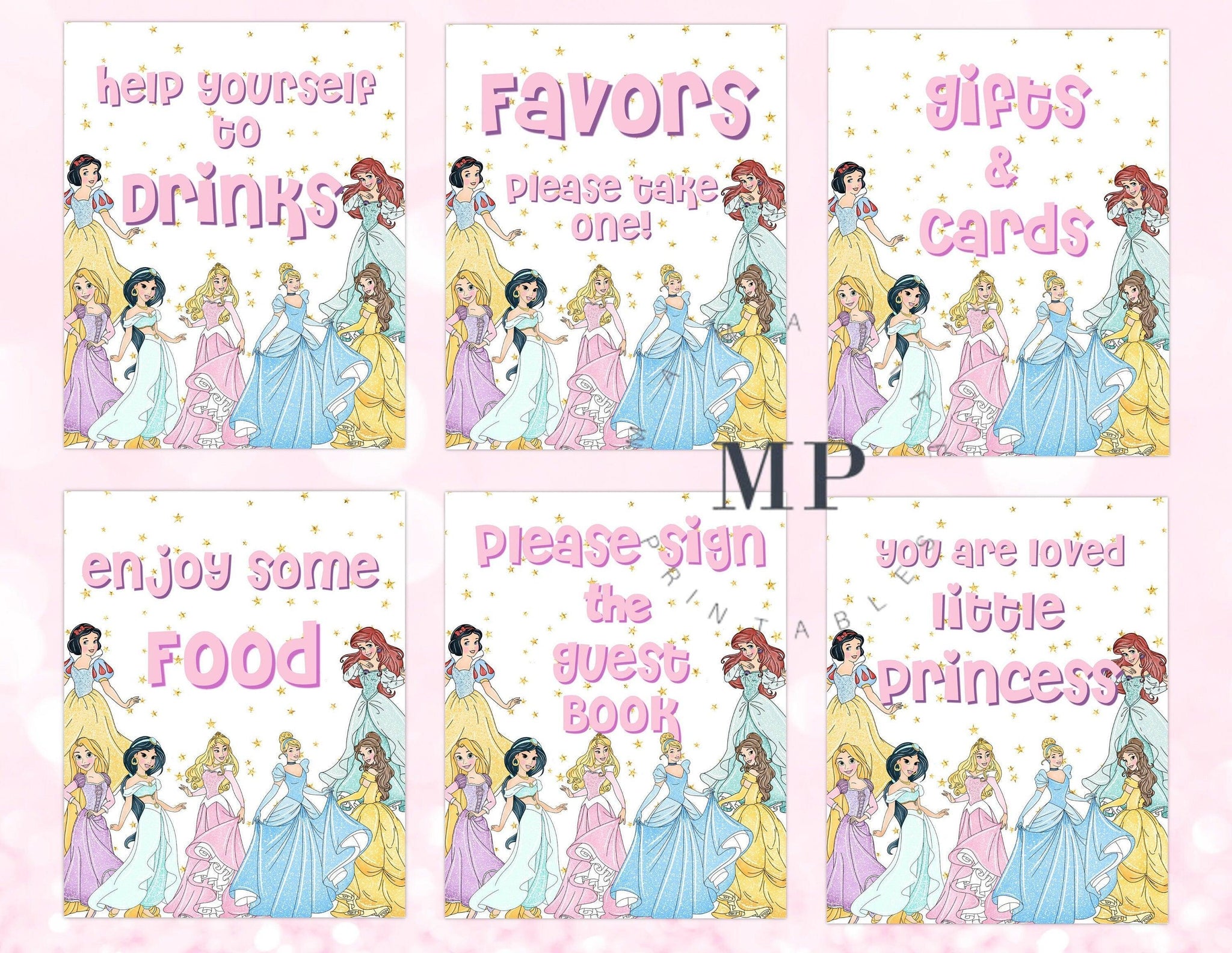 Print-at-Home Princess Party Signs – Mama Life Printables
