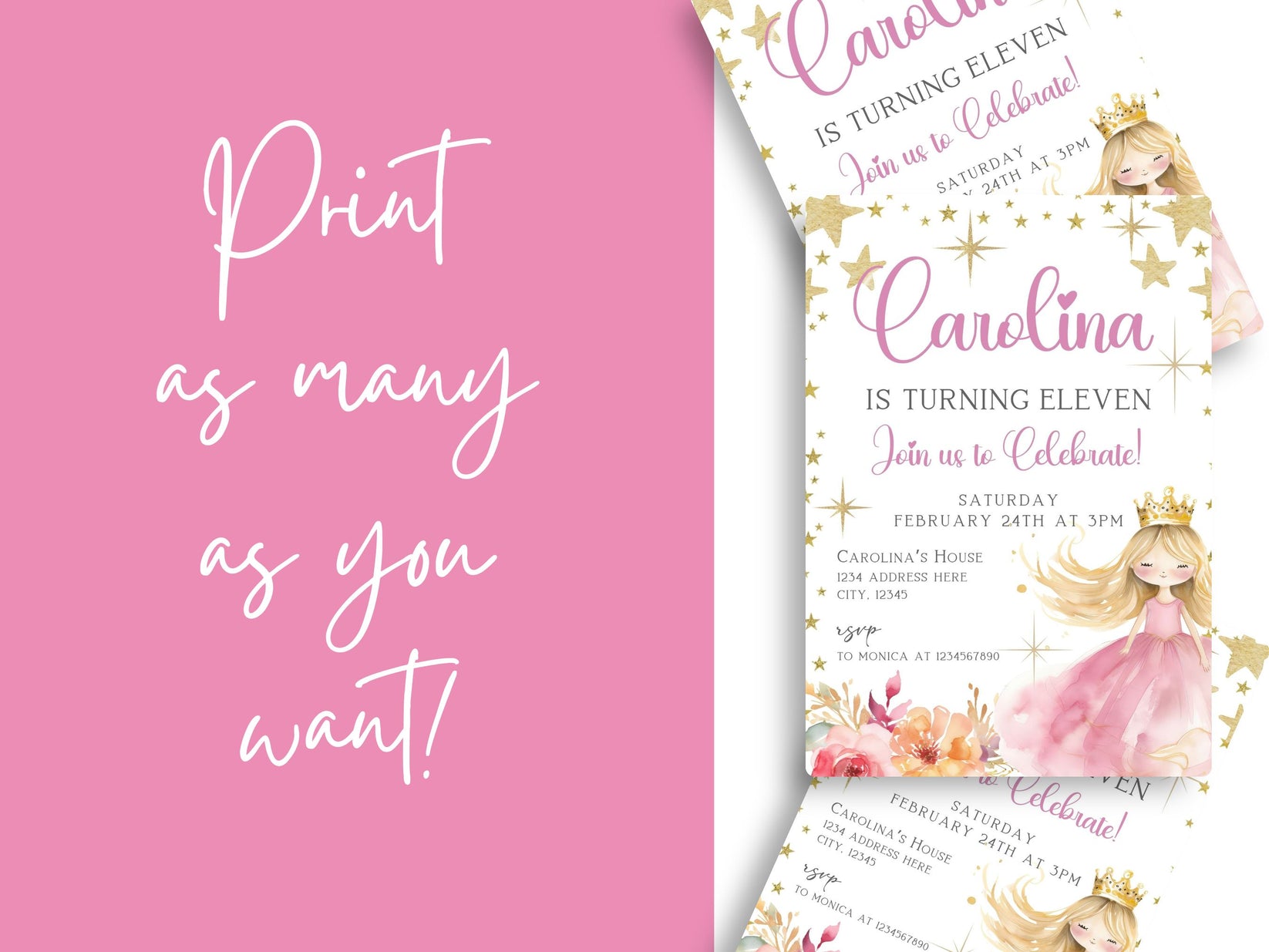 Editable Princess Birthday Invitation Template – Mama Life Printables