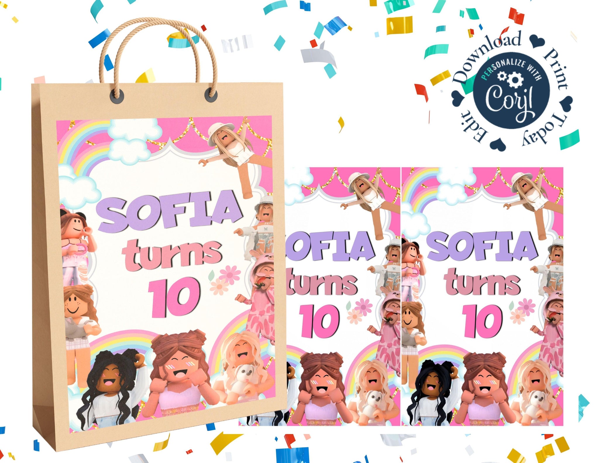 Roblox Party Favors: Editable Gift Bag Label Template – Mama Life ...