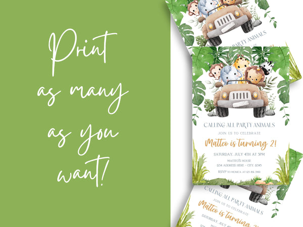 Safari Birthday Invitation Template | Editable in Canva – Mama Life ...