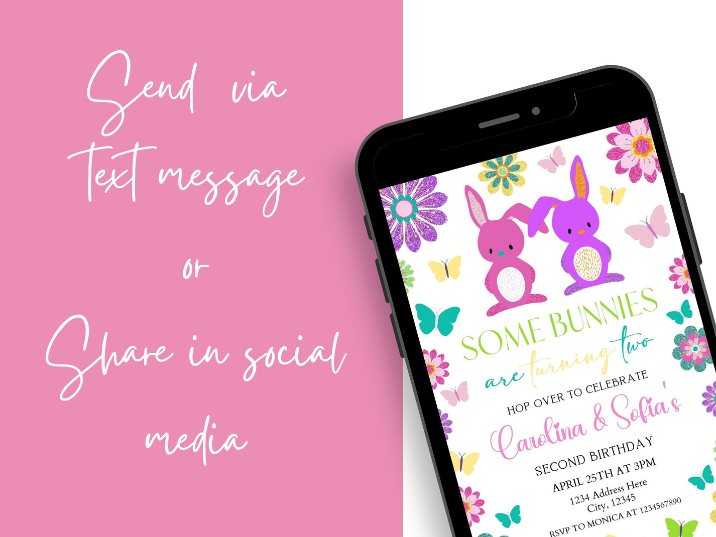 Editable Easter Birthday Invitation for Siblings – Mama Life Printables
