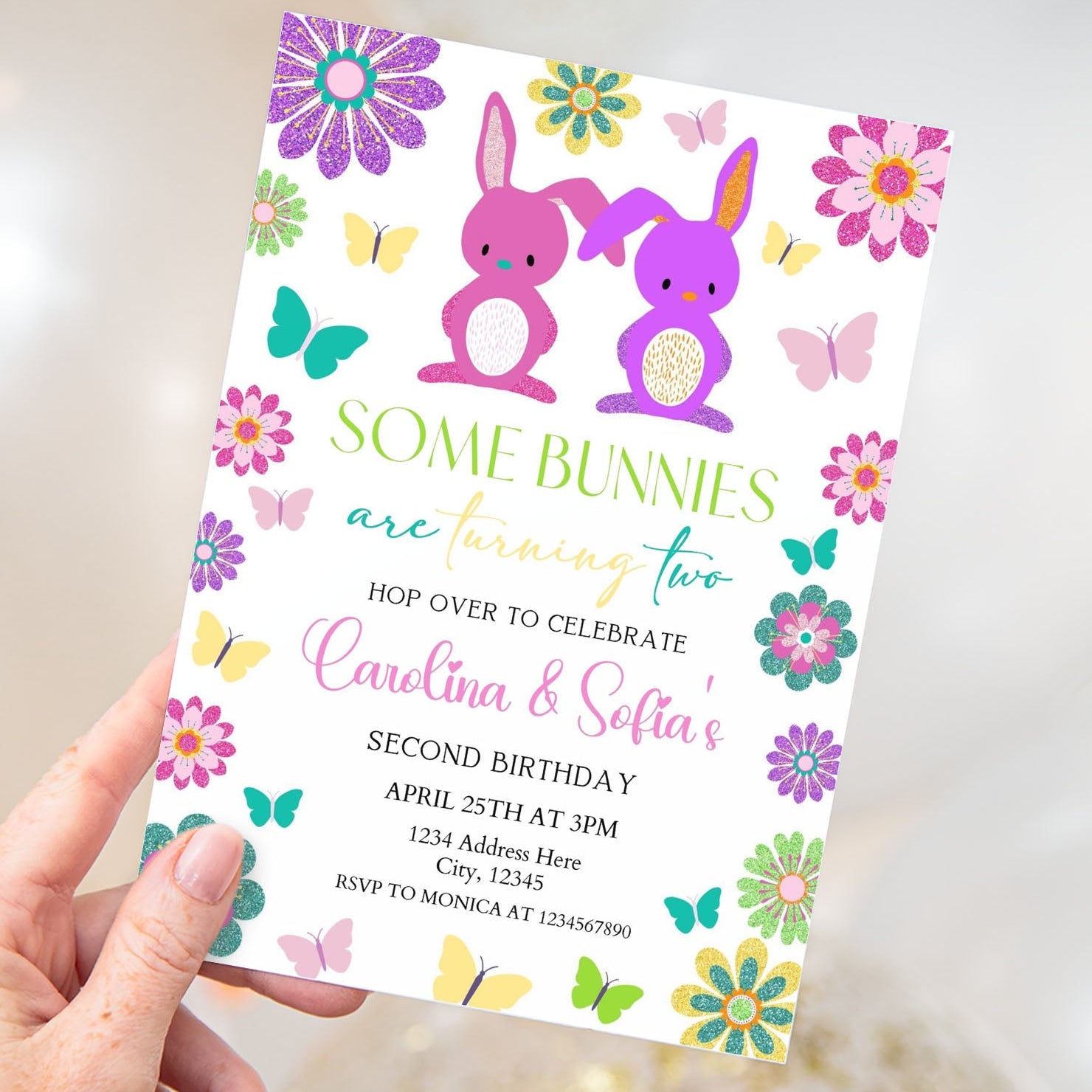 Editable Easter Birthday Invitation for Siblings – Mama Life Printables