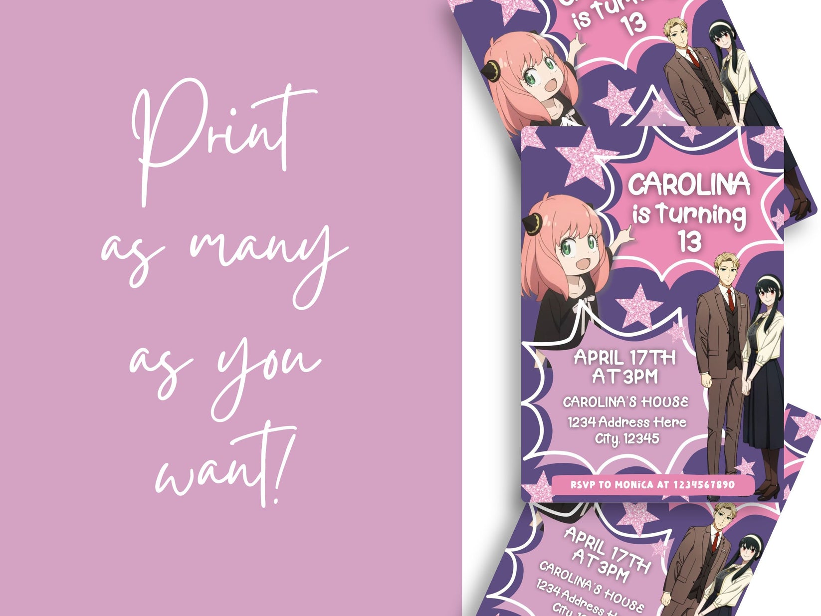 Editable Spy x Family Birthday Invitation – Mama Life Printables