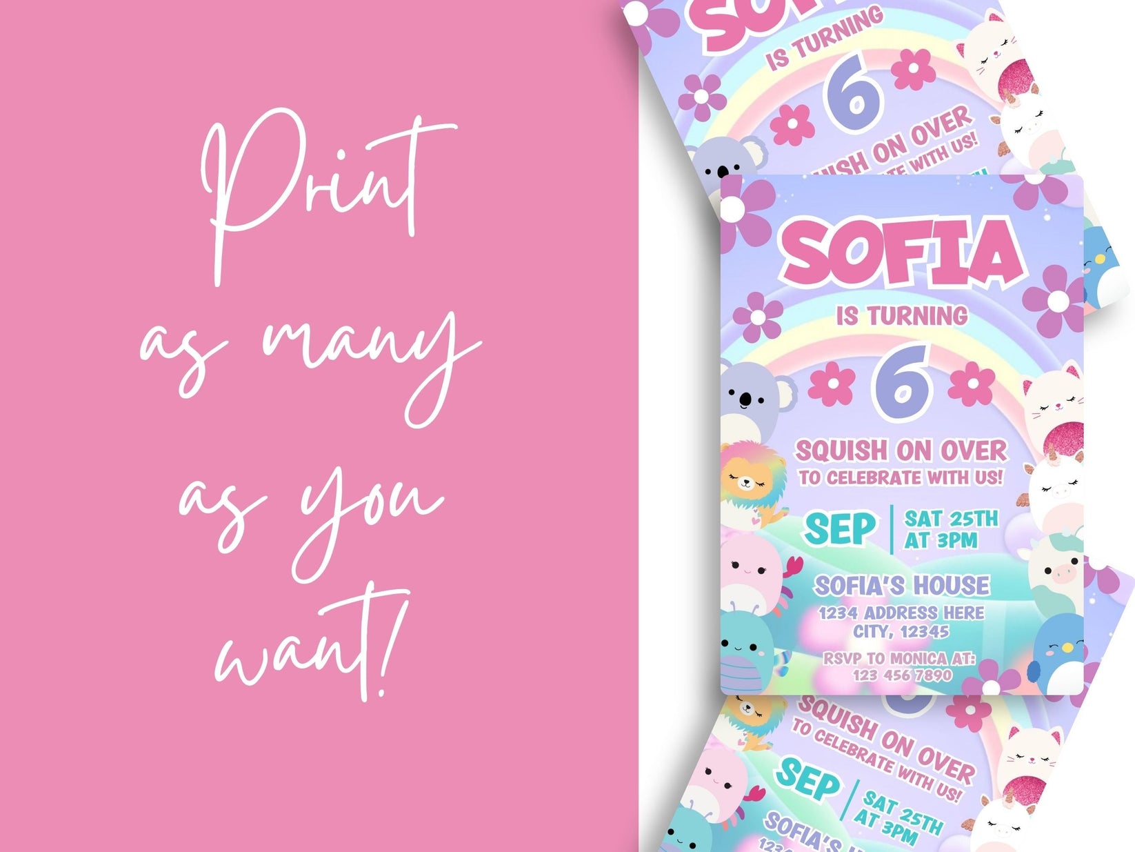 Squishmallows Invitation Template – Mama Life Printables