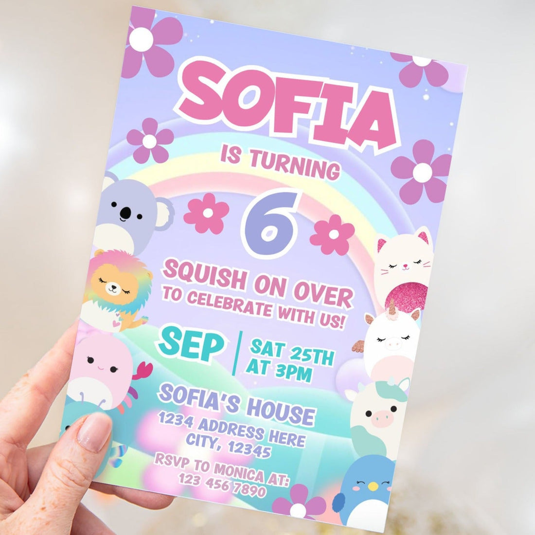 Squishmallows Invitation Template – Mama Life Printables