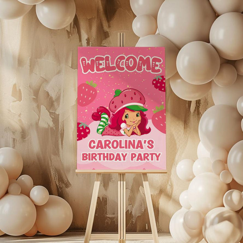 Strawberry Shortcake Welcome Sign | Canva Template – Mama Life Printables
