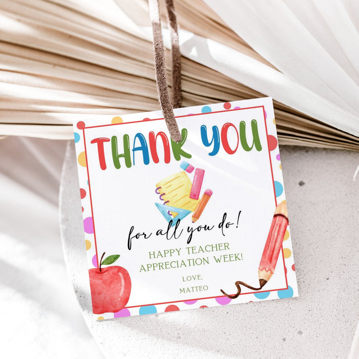 Personalized Teacher Appreciation Gift Tags – Mama Life Printables