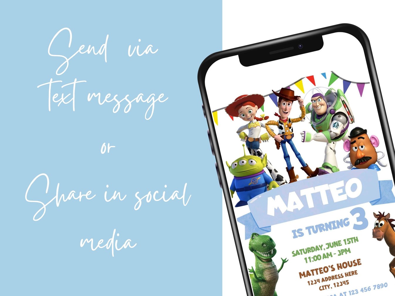 Editable Toy Story Birthday Invitation Template – Mama Life Printables