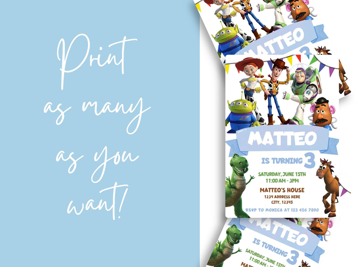 Editable Toy Story Birthday Invitation Template – Mama Life Printables