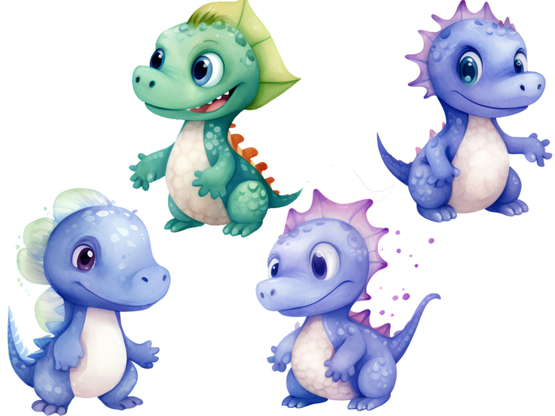 Watercolor Baby Dinosaurs PNG Clip Arts – Mama Life Printables