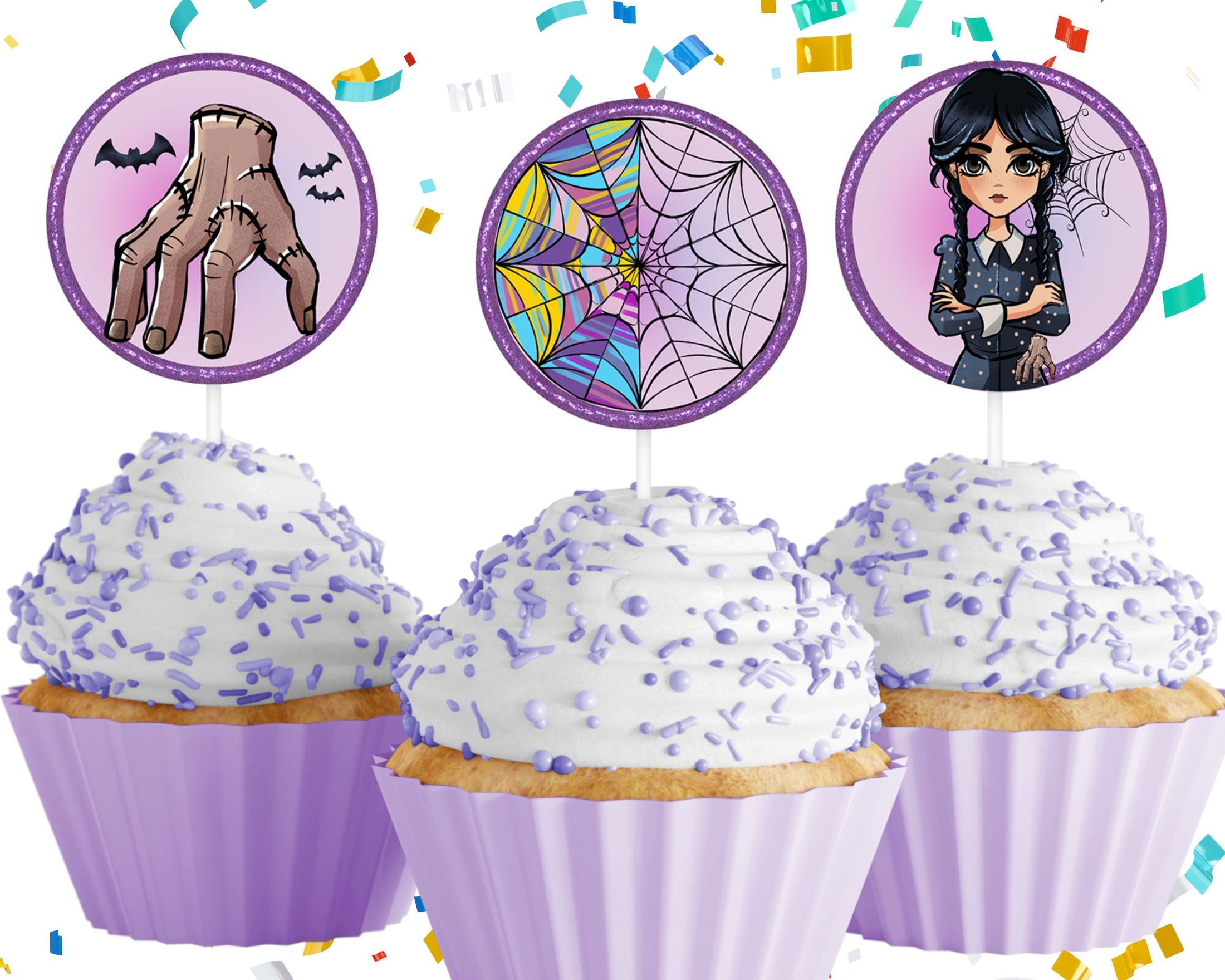 Wednesday Addams Cupcake Toppers – Mama Life Printables